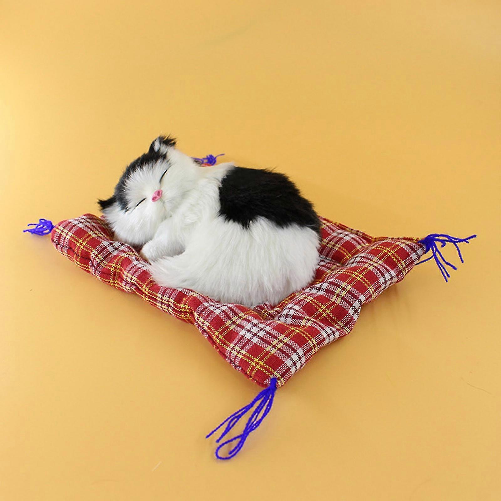 Room Decor (Black Napping Cat) 17Cm Simulation Of A Cat That Purrs When ...