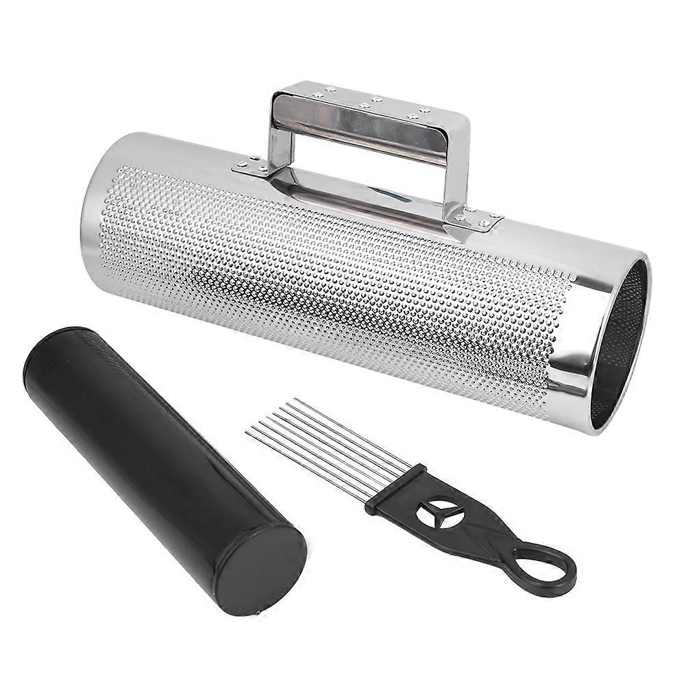 Metal Guiro With Scraper Black Cylinder Sand Shaker Hand Percussion ...