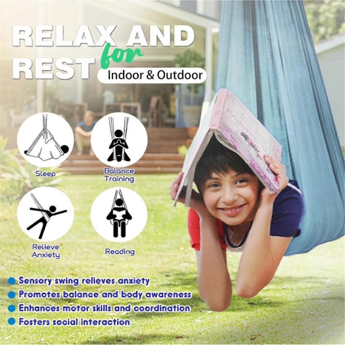 Therapeutic Sensory Swing, Hug Ceiling Snuggle Swing, Adjustable Fabric ...