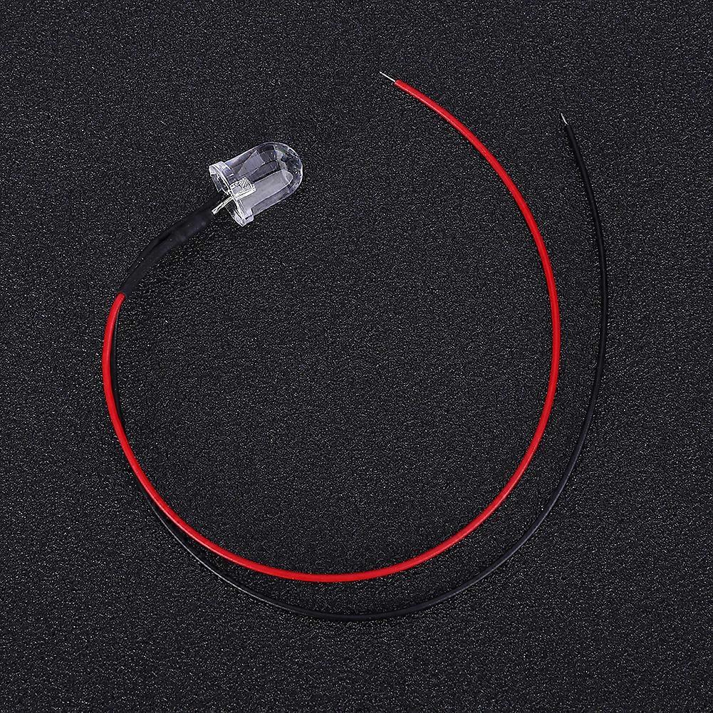 50PCs 12V LED Pre Wired Luminous Diode 10mm Round Head Light Bead DIY ...