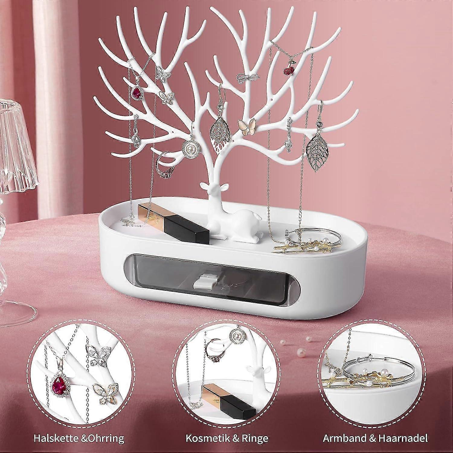 Antlers Jewellery Stand with Drawers, Jewellery Tree, Plastic Jewellery ...