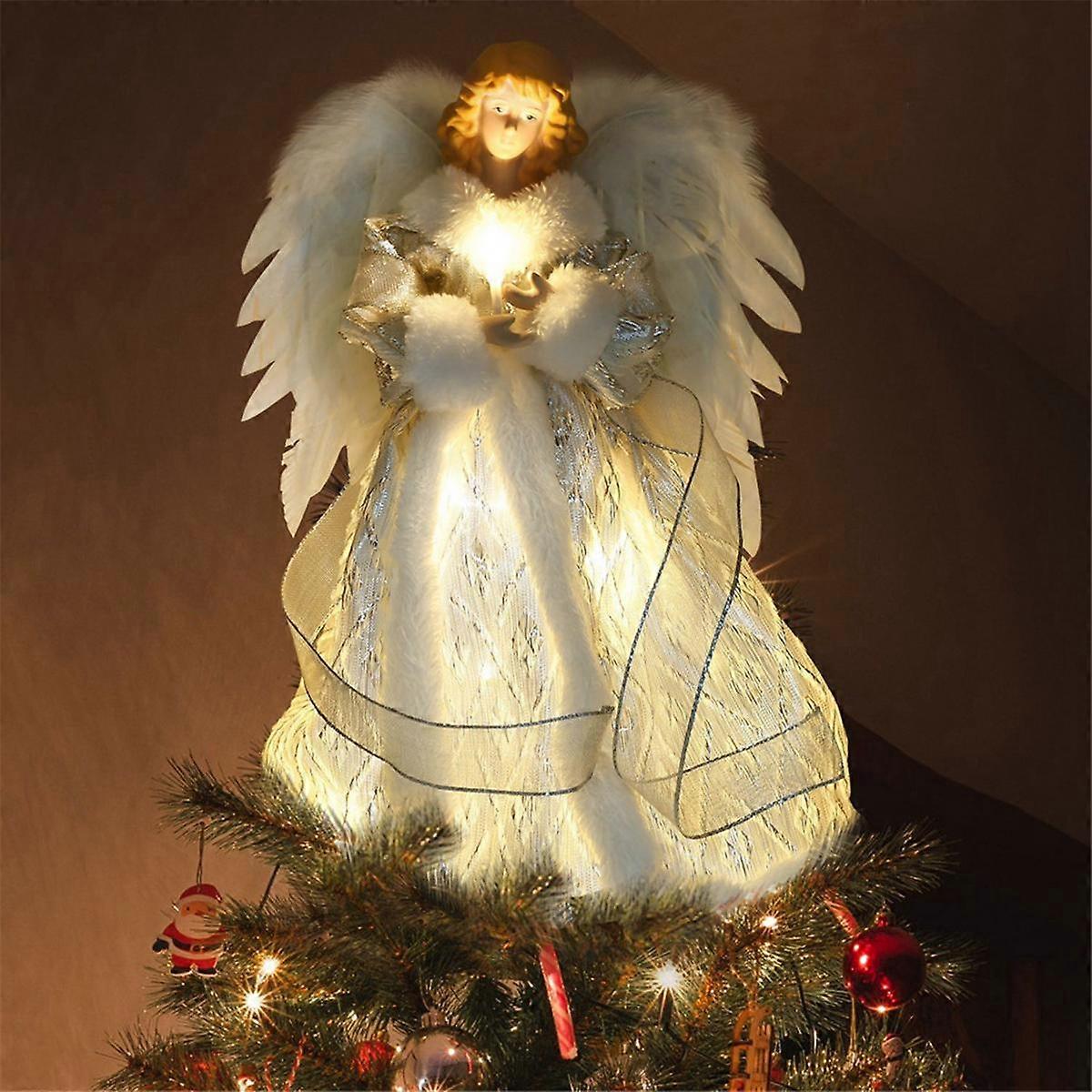 Angel Christmas with Lights & Extended Cord,Cute LED Lighted Tree ...
