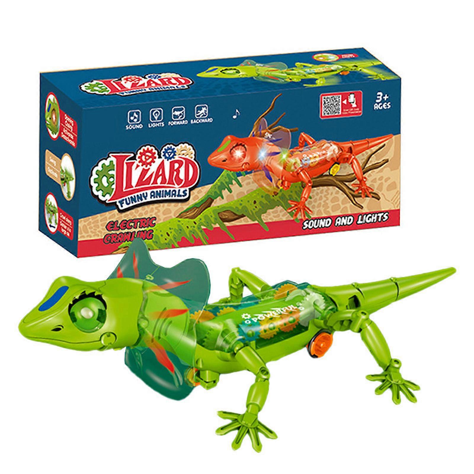 Electric Lizard Toy Sound And Light Lizard Transparent Internal Gear ...