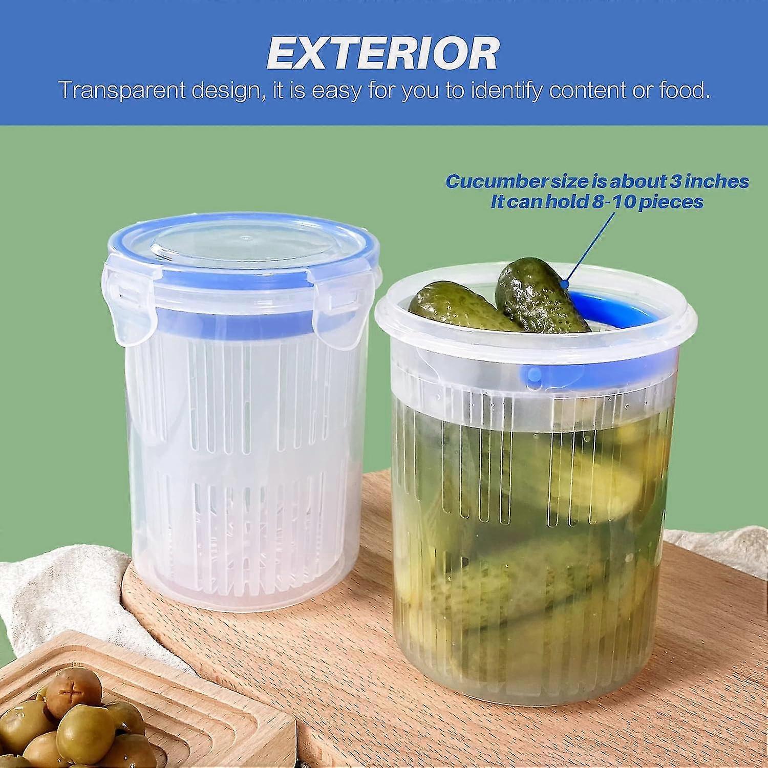 Pickle Jar 24 Oz Pickle Container With Strainer Pickle Holder Keeper ...