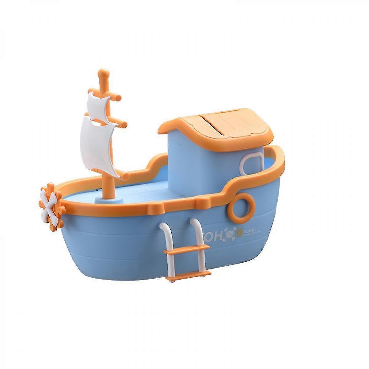 Piggy Bank Pirate Ship Money Bank Unbreakable Plastic Coin Bank Money ...