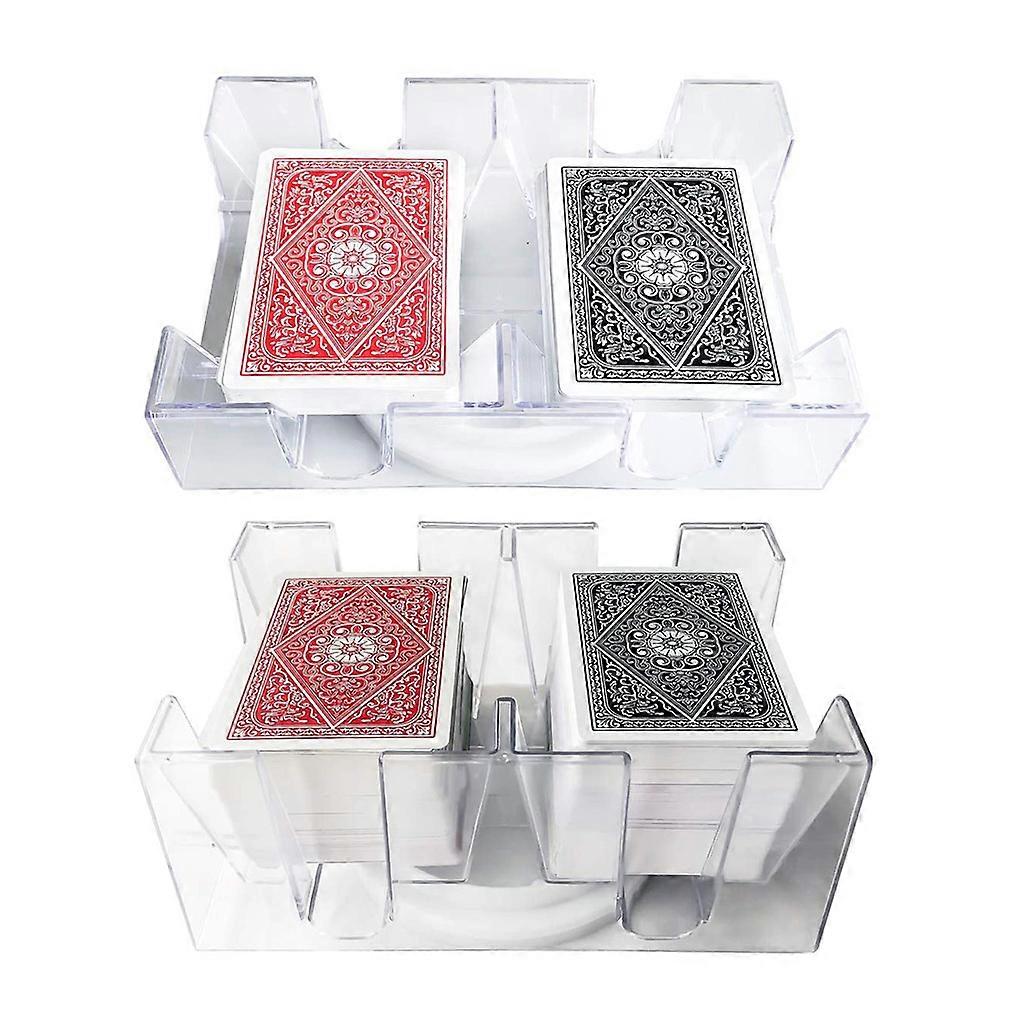 2/6 Deck Game Card Holder Stand Revolving Rotating Canasta Playing Card ...