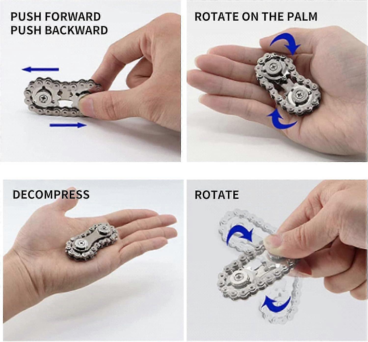 Fidget Chain Sensory Toys Autism-single Finger Fast Bearings Bike Chain ...