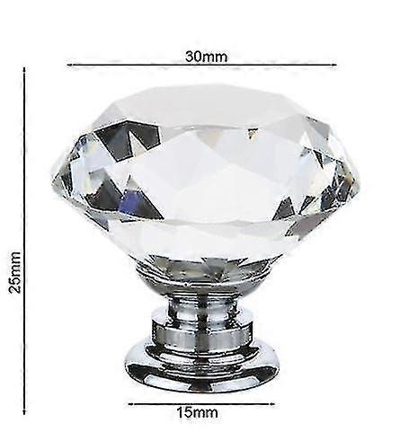 12pcs 30mm Crystal Glass Cabinet Dresser Knob Diamond Drawer Door Knobs Pull Handles | Fruugo FI