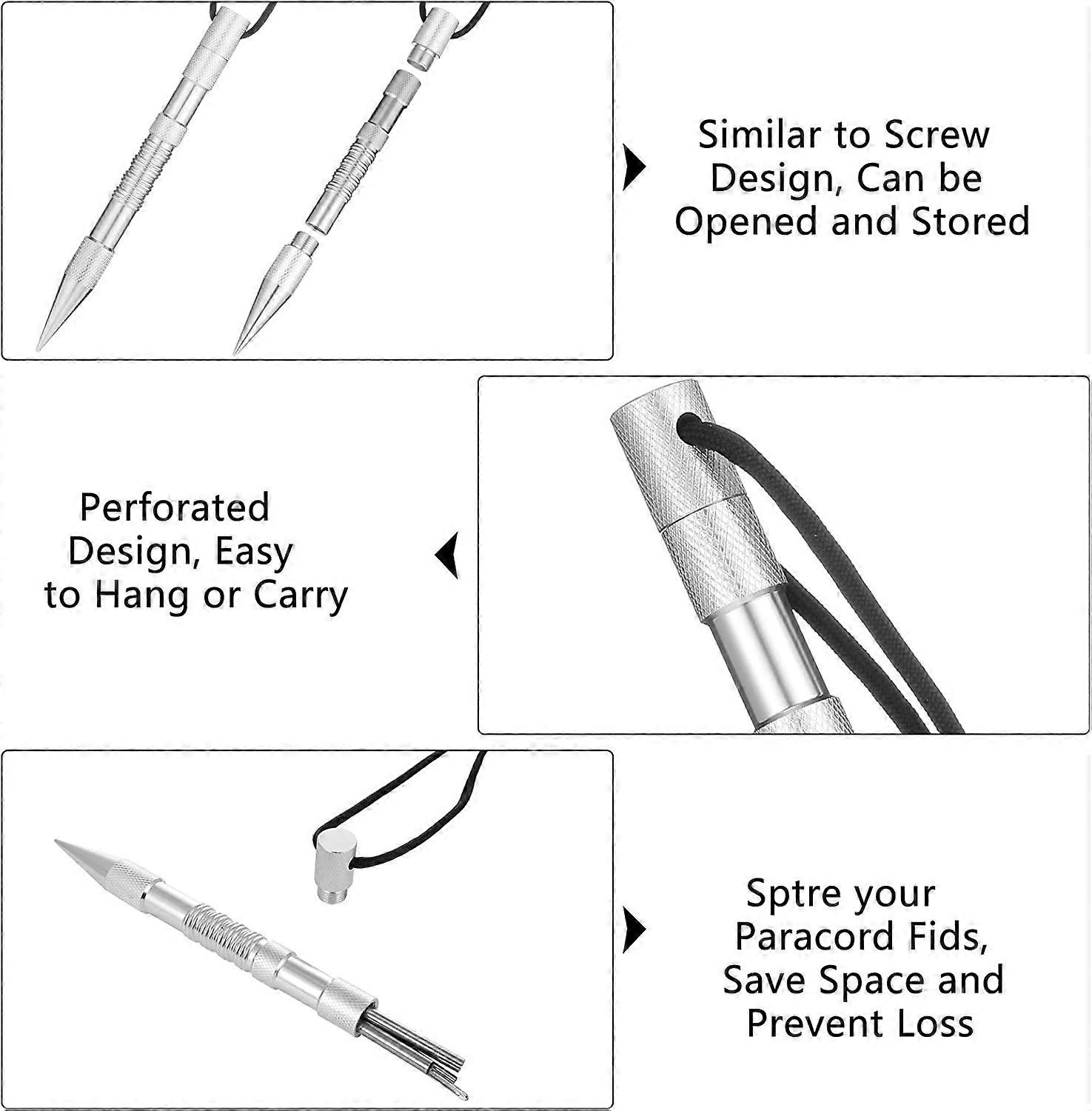 12Pcs Paracord Lacing Needles Paracord FID Marlinspike Set, Stainless ...