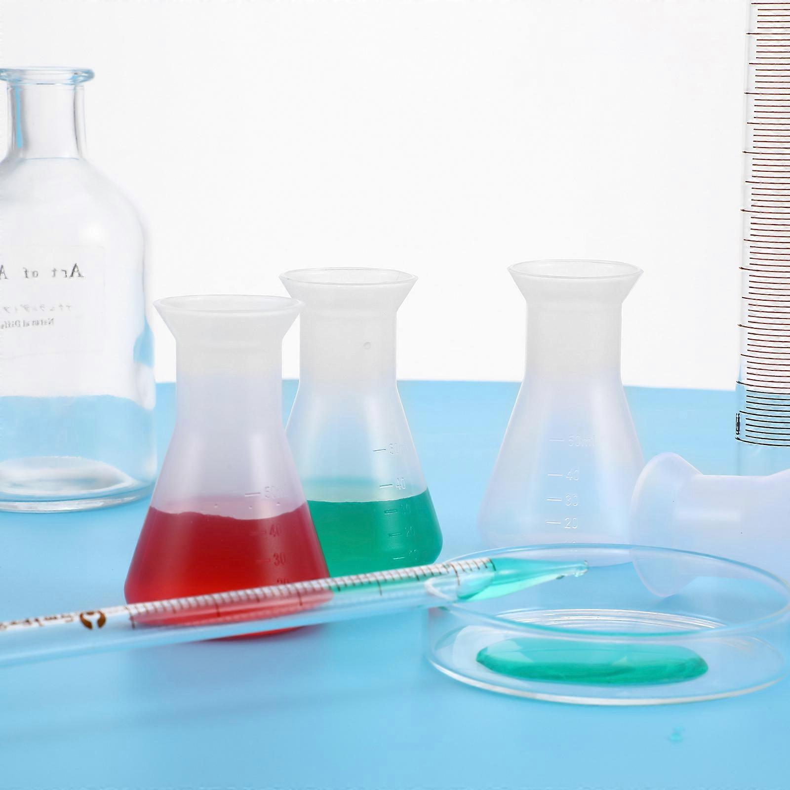 5 Pcs Plastic Beakers Erlenmeyer Flasks Conical Flasks Experiment ...