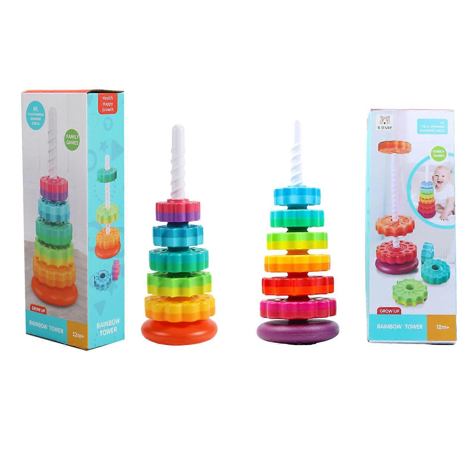Five Wheel Rotating Tower Rainbow Rotating Tower Toy Rotating Le ...