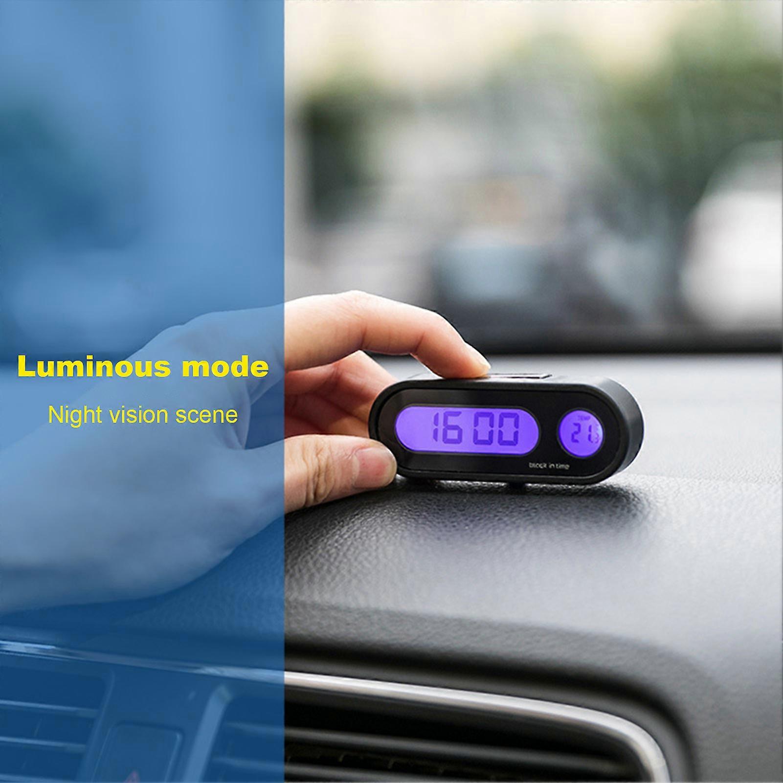 Digital Car Clock Thermometer with Luminous Display Adjustable Angle 2 ...