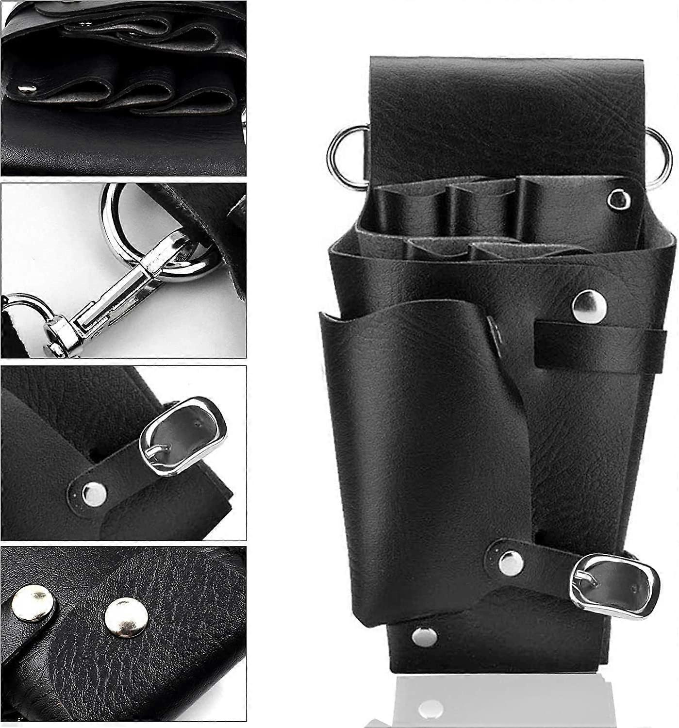Hairdressing Tools Waist Belt Bag PU Leather Hair Styling Equipment Belt Bag Barber Bag Pouch ...
