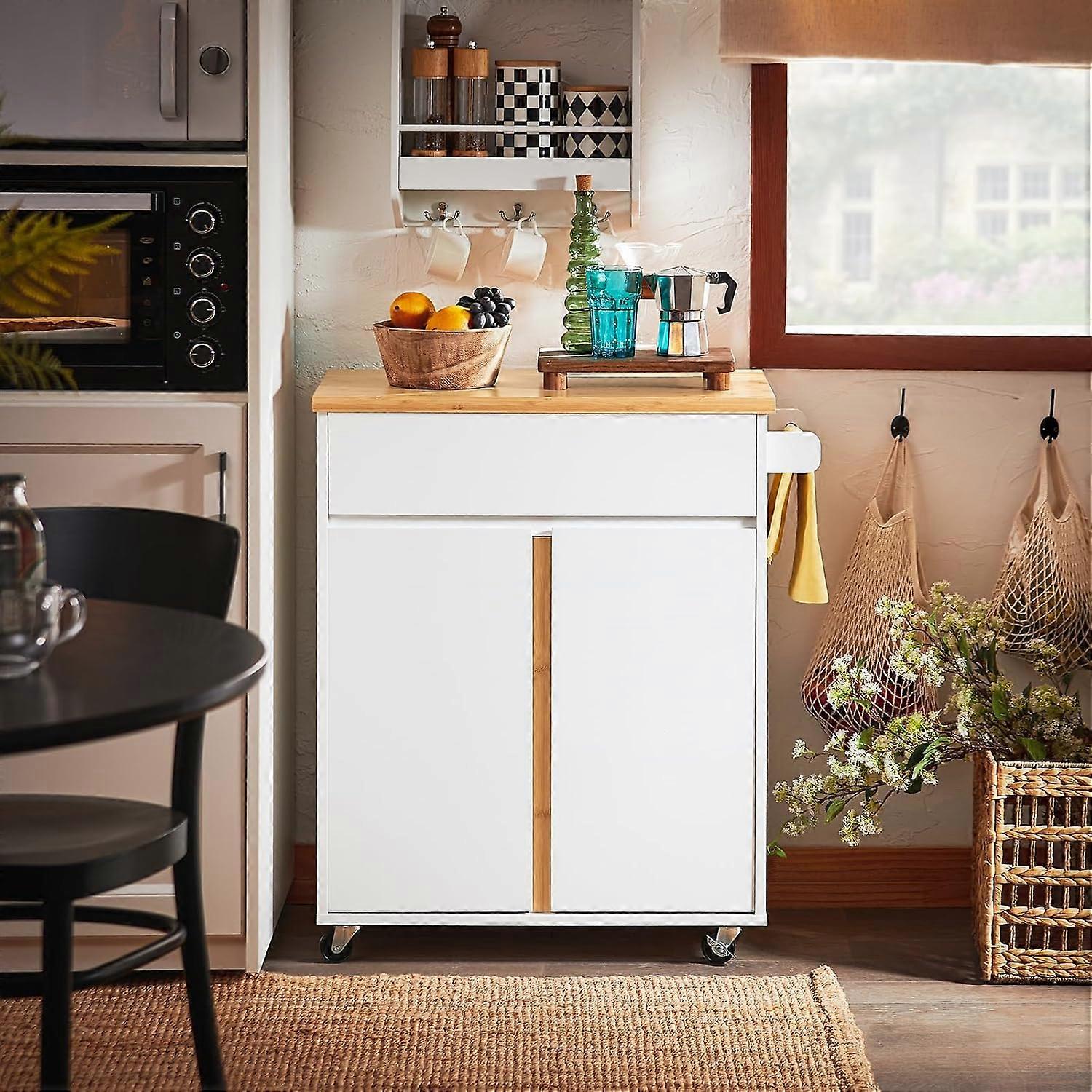SoBuy Kitchen Storage Trolley Cart Mobile Kitchen Cabinet,FKW125-WN ...