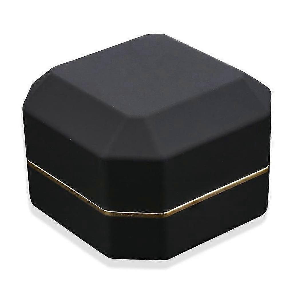 LED Lighted Ring Necklace Storage Boxes Engagement Wedding Gift Display ...
