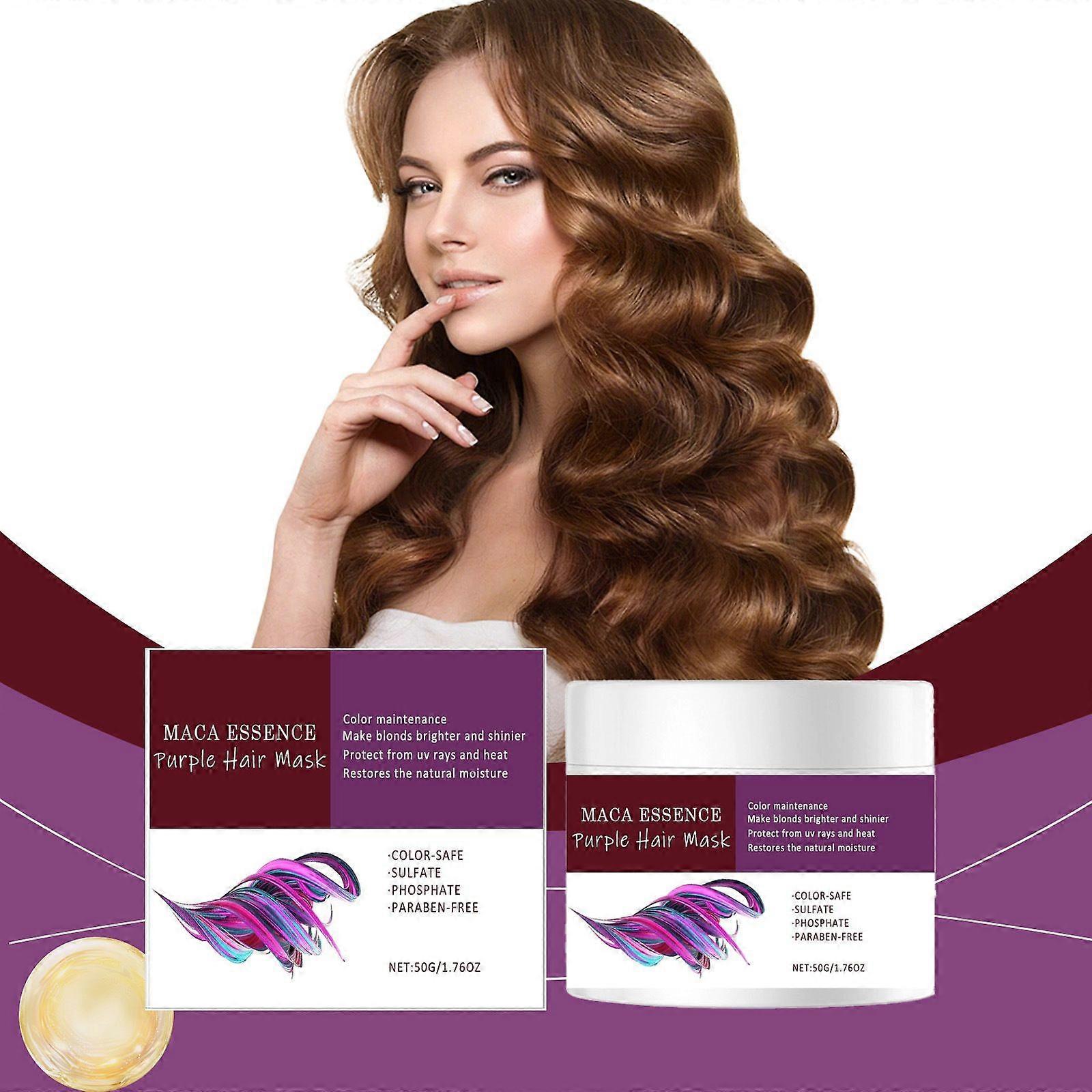 Purple Hair Mask, Maca Deep Repair Collagen Hair Mask for Dry and ...