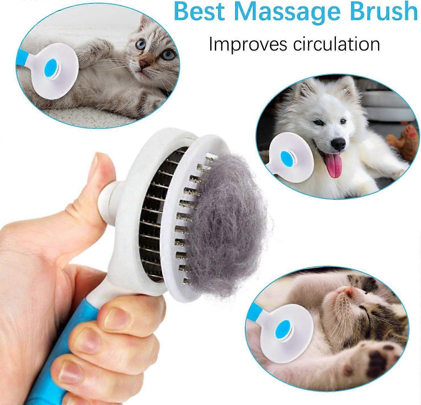 Cat Grooming Brush, Self Cleaning Slicker Brushes for Dogs Cats Pet ...