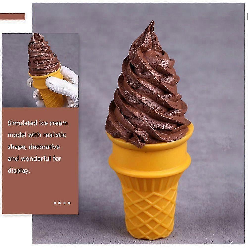2Pcs Lifelike Ice Cream Modeling Figurine Lovely Ice Cream Cone Prop ...