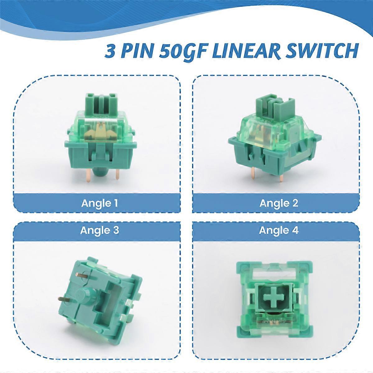 Akko V3 Pro Keyboard Switch Matcha Green Switches 3 Pin 50gf Linear ...