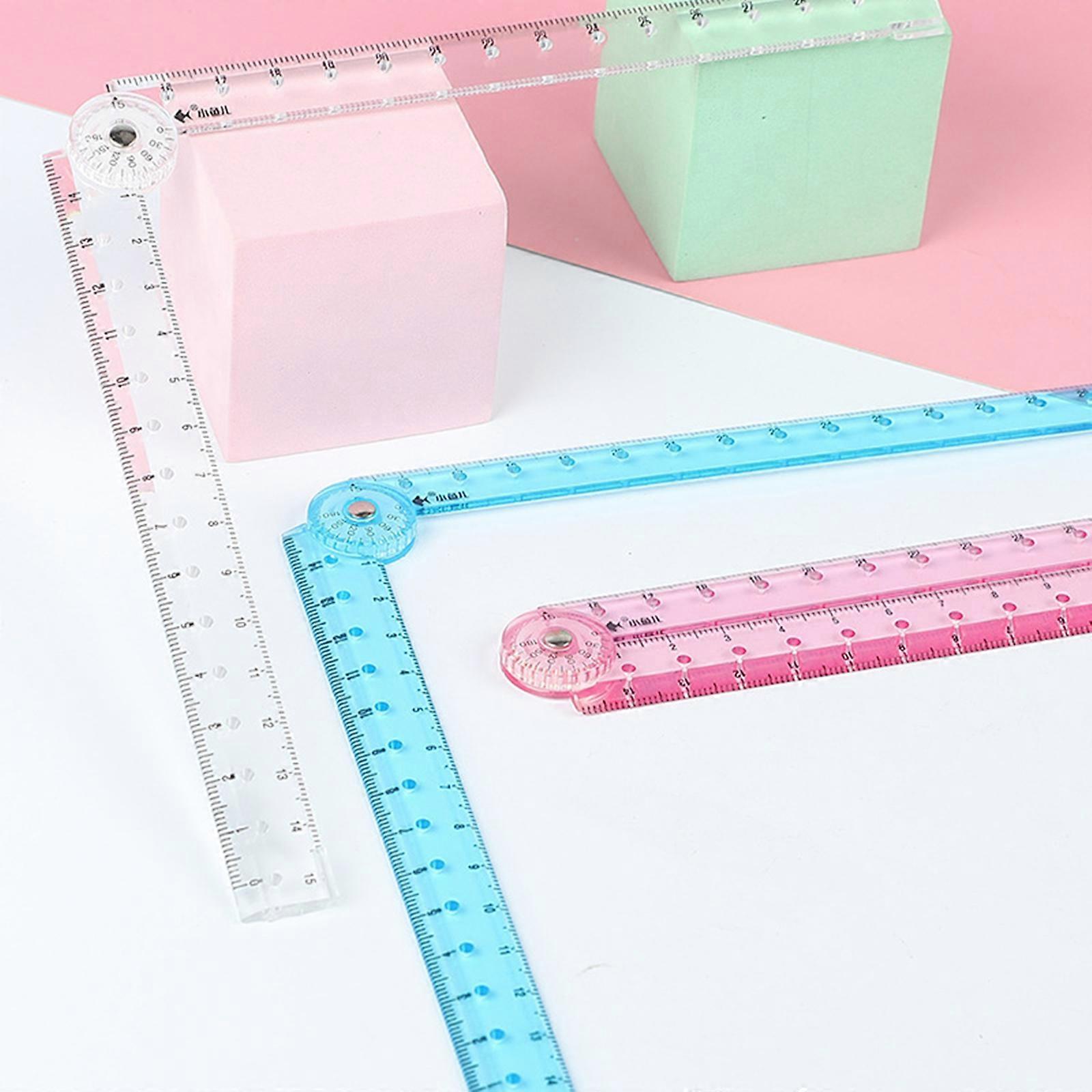 Clear Folding Ruler Flexible Drawing Ruler Centimeters Scale Measuring ...