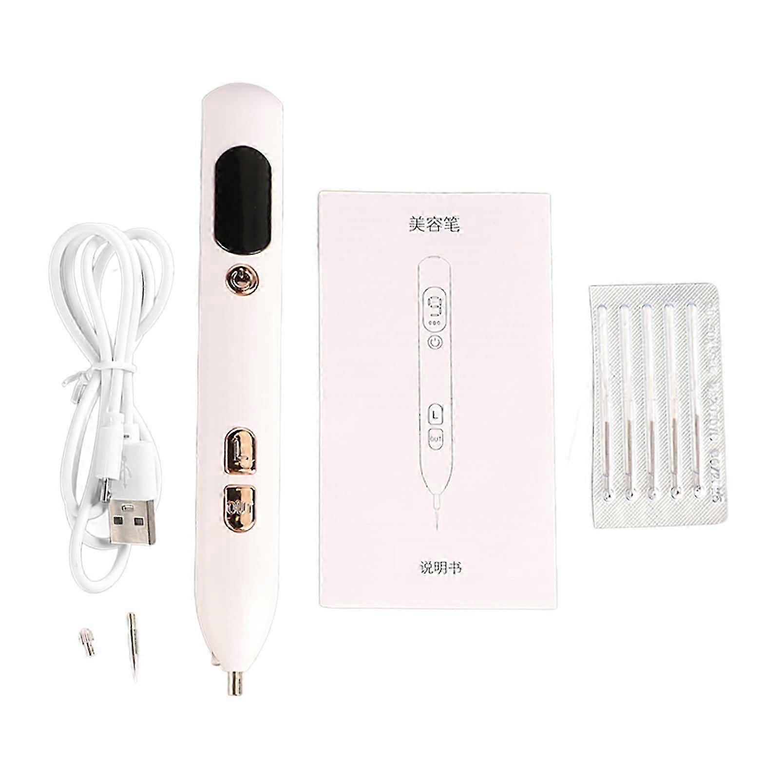 Electric Mole Pen White Painless Electric Facial Skin Mole Pen for Home ...