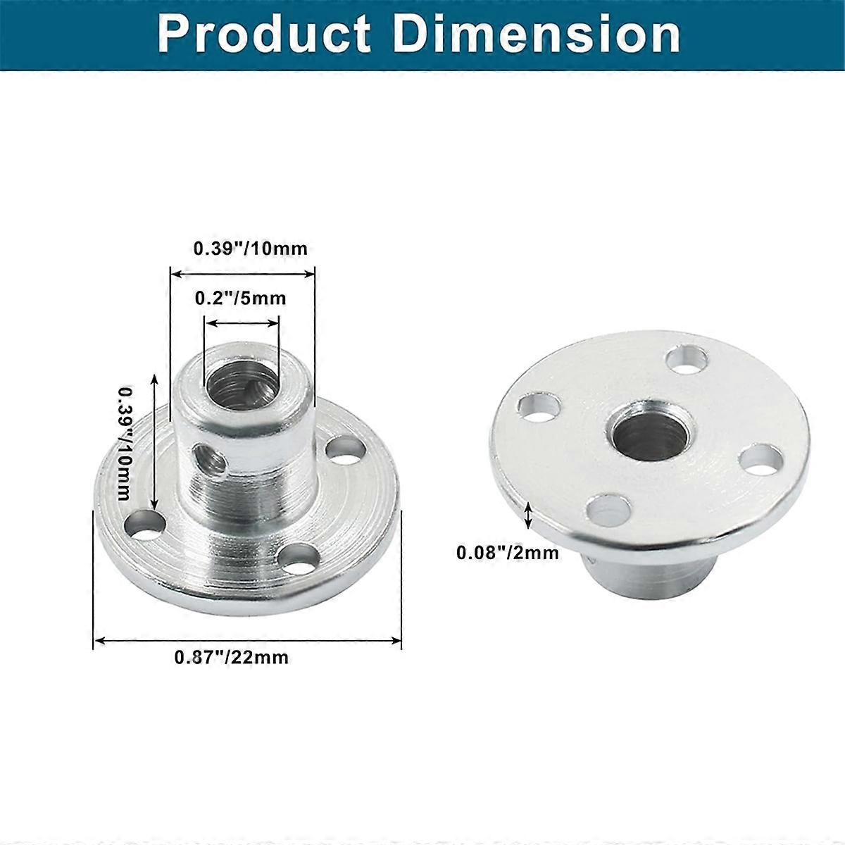4 Pcs 5mm Metal Flange Shaft Coupling Rigid Flange Coupling Motors ...