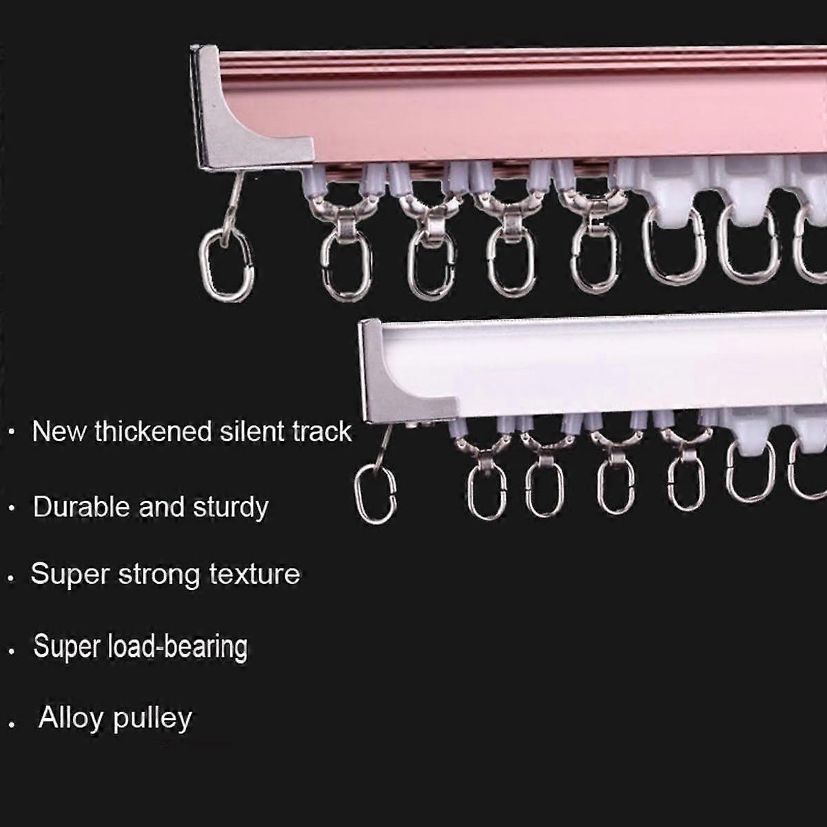 Curtain Rod Adjustable Aluminum Single Track 3.3m Flexible Rail for ...