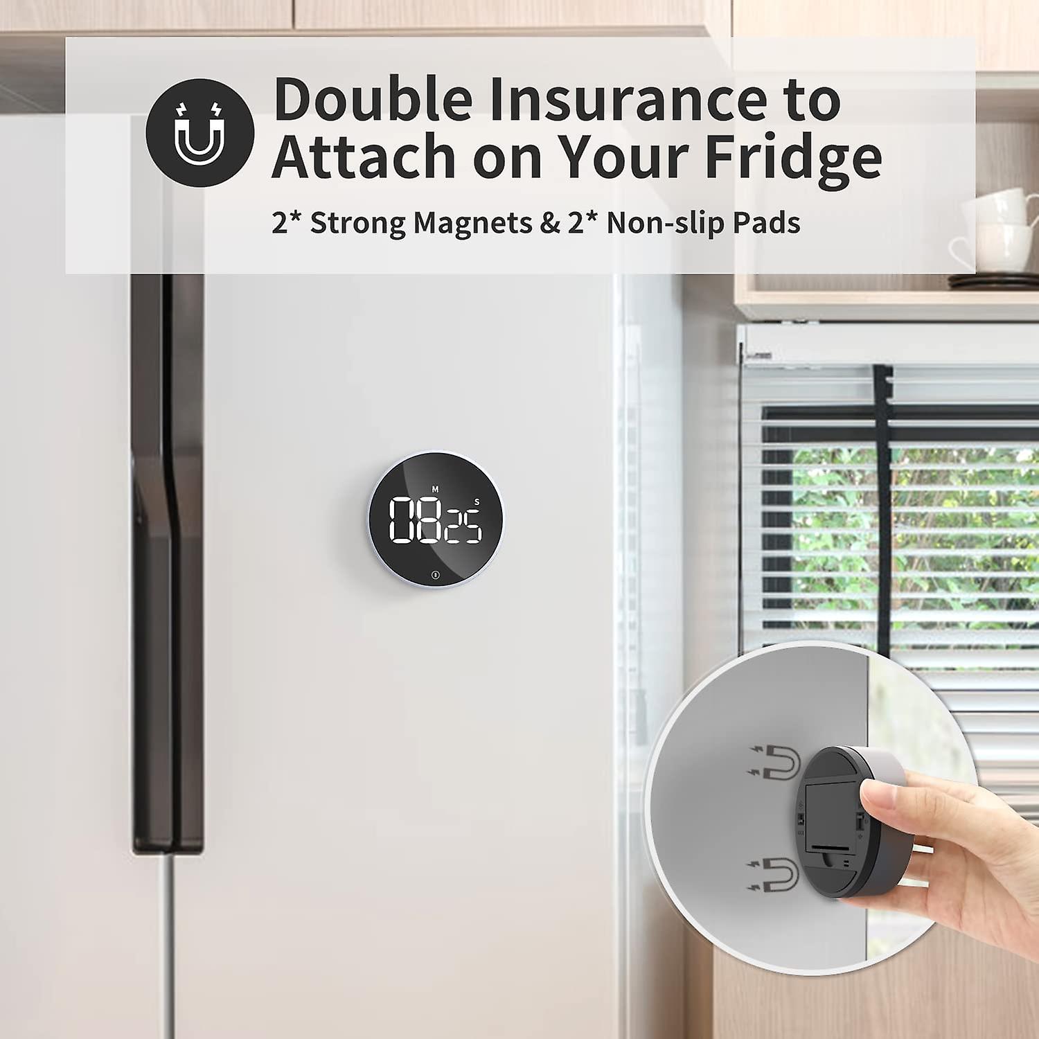 Digital kitchen timer - magnetic countdown timer, large volume ...