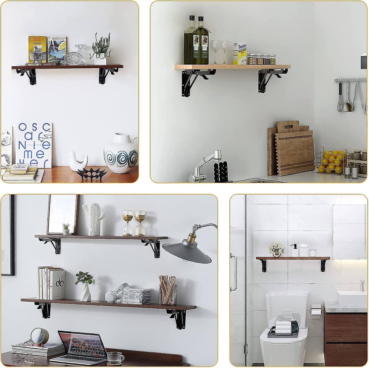 Vægmonteret foldebeslagsæt med 2 foldbare hyldestøtte Foldbare ...