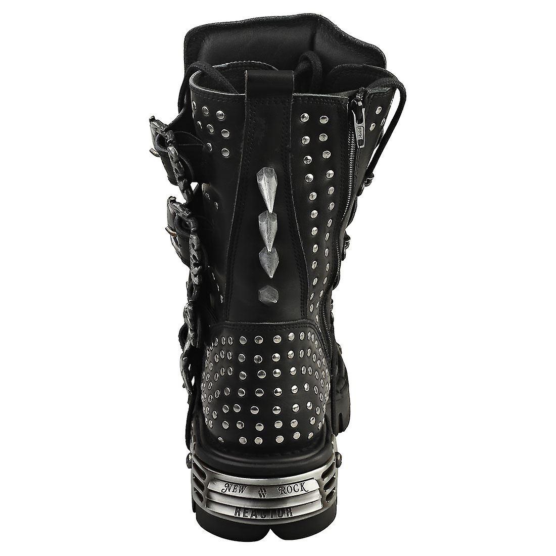 New Rock Boot Metallic M-1535-s1 Unisex Platform Boots in Black Silver ...