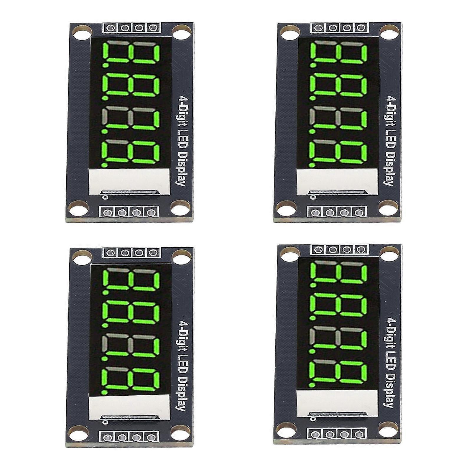 4 Sets Digital Tube Display Module LED 4 Digit 7 Segment 0.36in TM1637 Drive Chip Green MRA110E ...