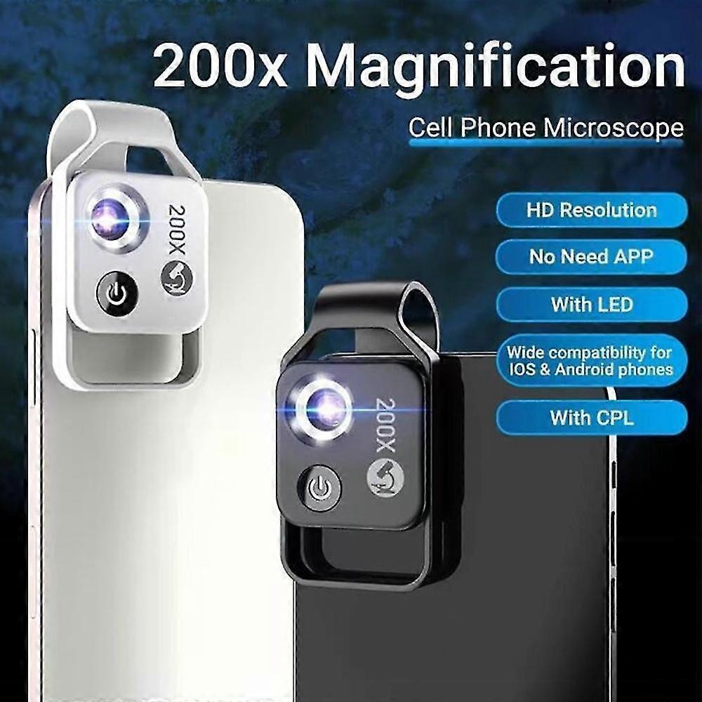 200x Mobile Camera Magnifier Universal Mini Mobile Phone Lens Optical ...