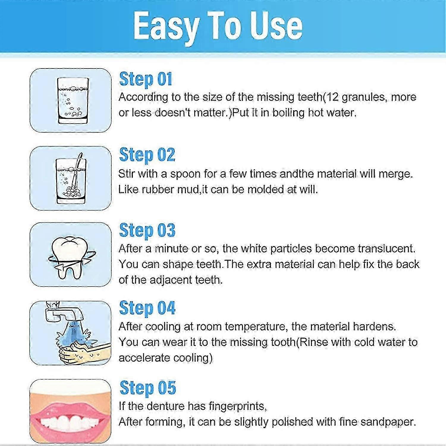 Tooth Filling Repair Kit, Temporary Teeth Filler With 4 Dental Tools ...