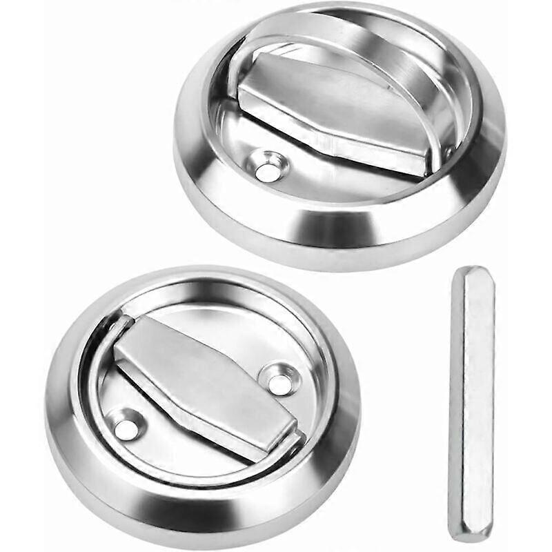 2pcs-Toilet sliding door lock Access door hidden security lock Round ...