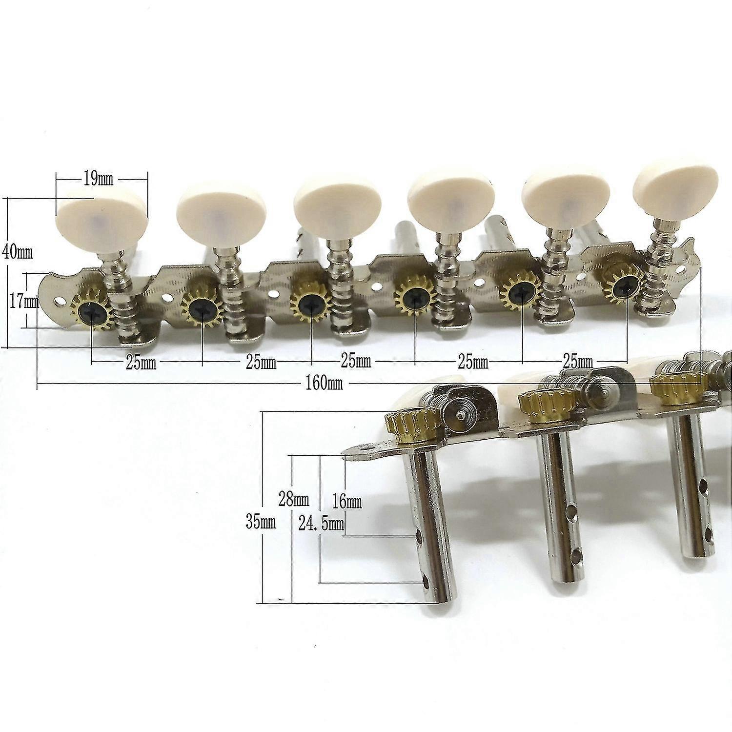 12 Strings Acoustic Guitar Tuning Pegs Chrome Plated Machine Heads 6l ...