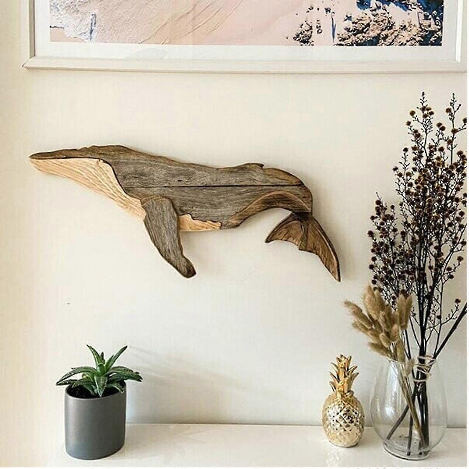 New Wooden Whale Decor Hanging For Wall,rustic Nautical Whale Decor ...