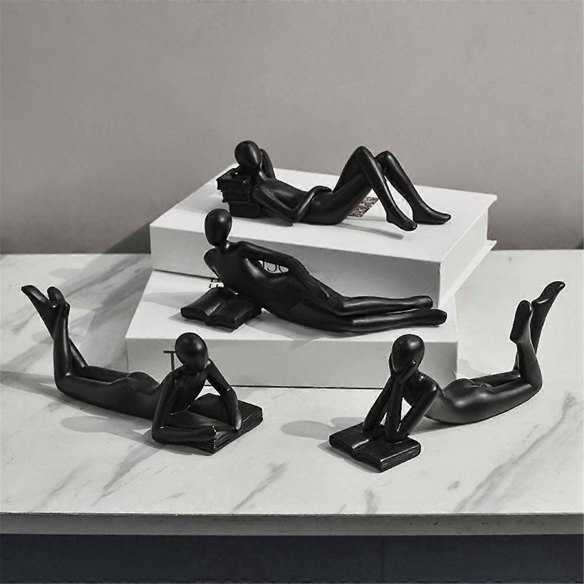 Nordic Reading Statue Resin Figurines Desktop Decor Sculpture Modern ...