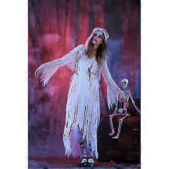 Adult Women's Irregular Blood Corpse Bride Halloween Long Dress Party ...