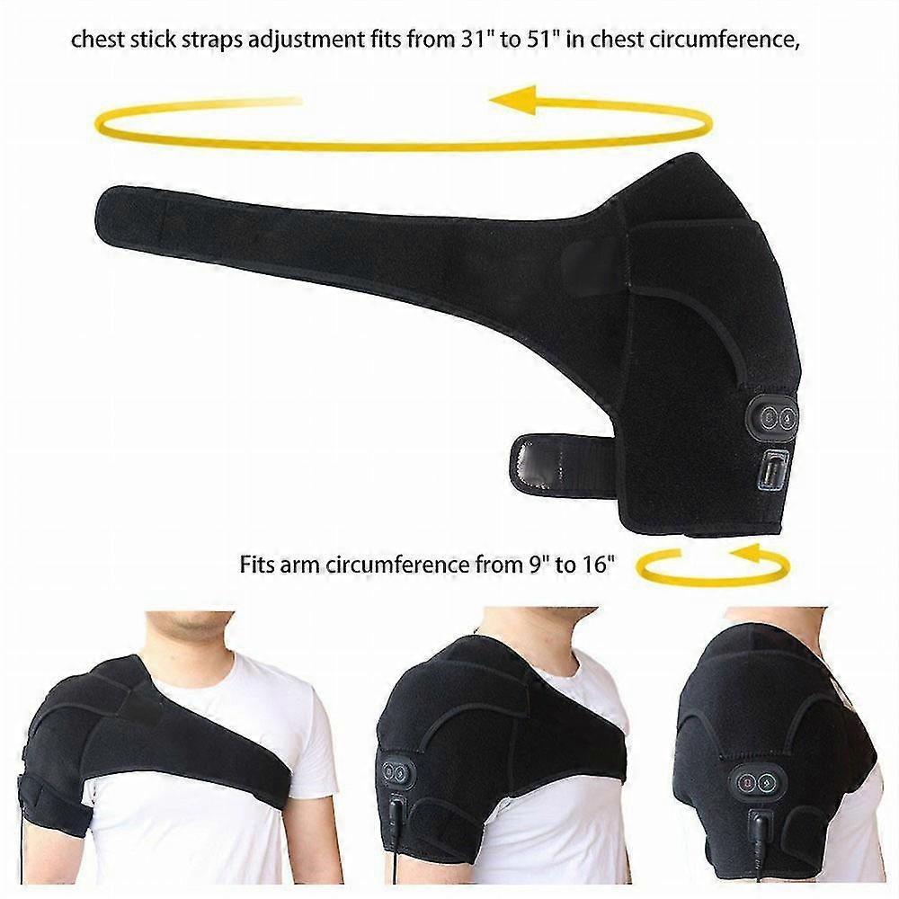 Heated Shoulder Wrap, 3 Heat Settings, Heating Pad Support Brace For ...