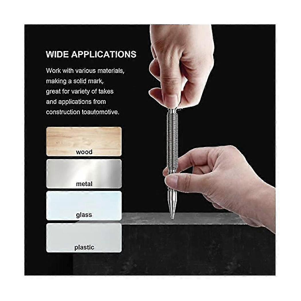 Spring Double End Nail Punch Set Center Hole Punch Spring Loaded Marker ...