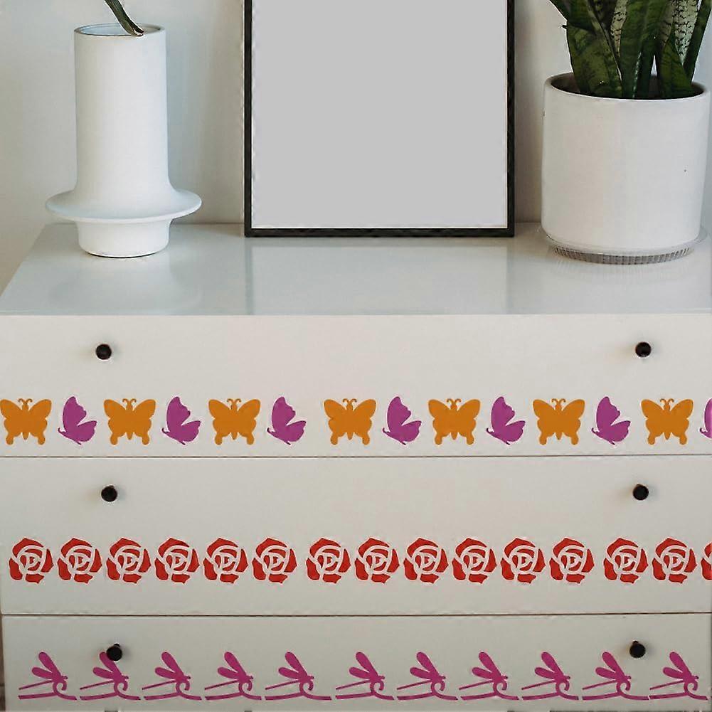 Spring Border Painting Stencil 8.3x11.7inch Floral Designs Border ...