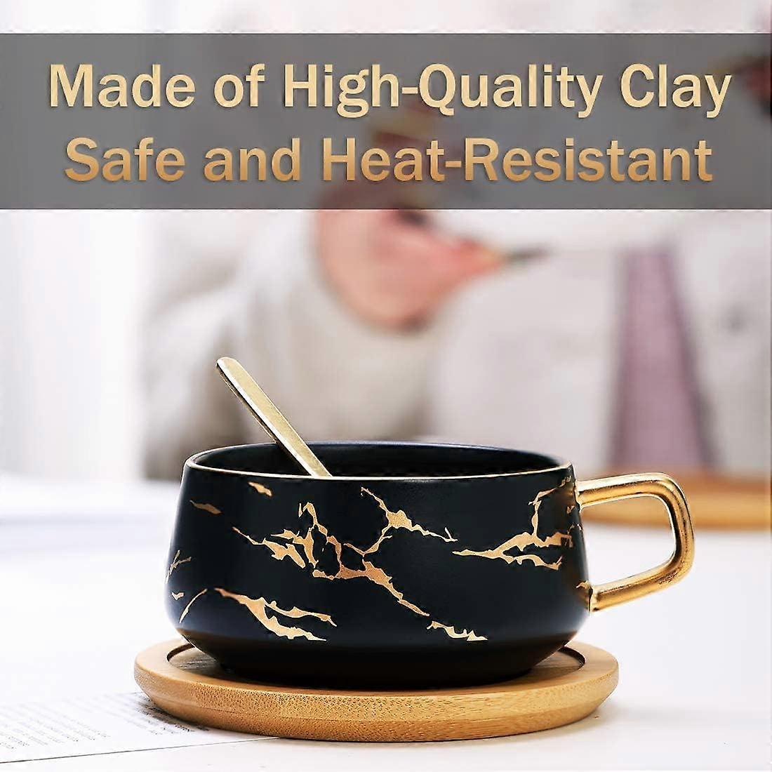 pieces cappuccino cups with saucer, marble cup, 300 ml porcelain ...