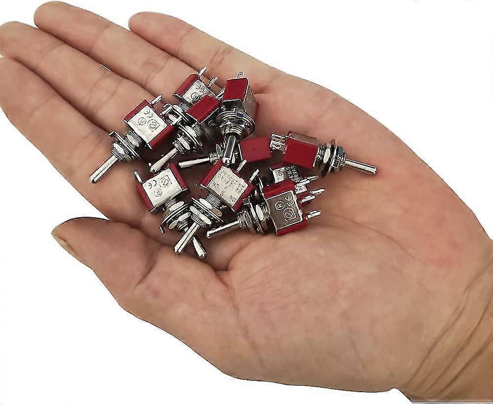 10 Piece Mini Toggle Switch, Ac 125v 6a / 250v 2a 3 Pin Spdt On-off-on ...