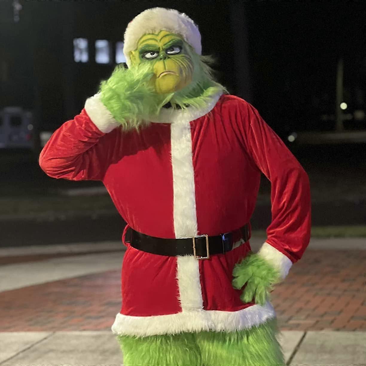 Christmas Green Santa Mask, Halloween Latex Mask, Christmas Cosplay ...