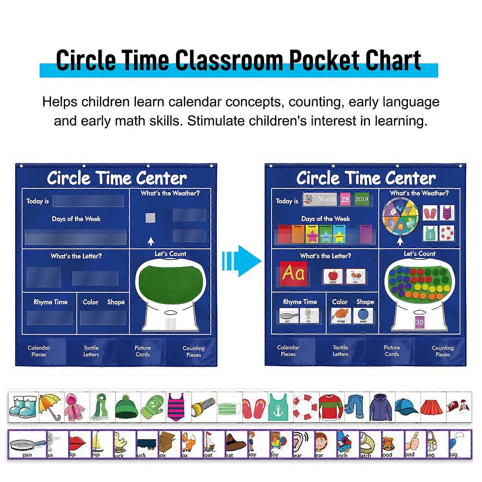 Circle Time Center Classroom Pocket Chart Educational Pocket Chart ...