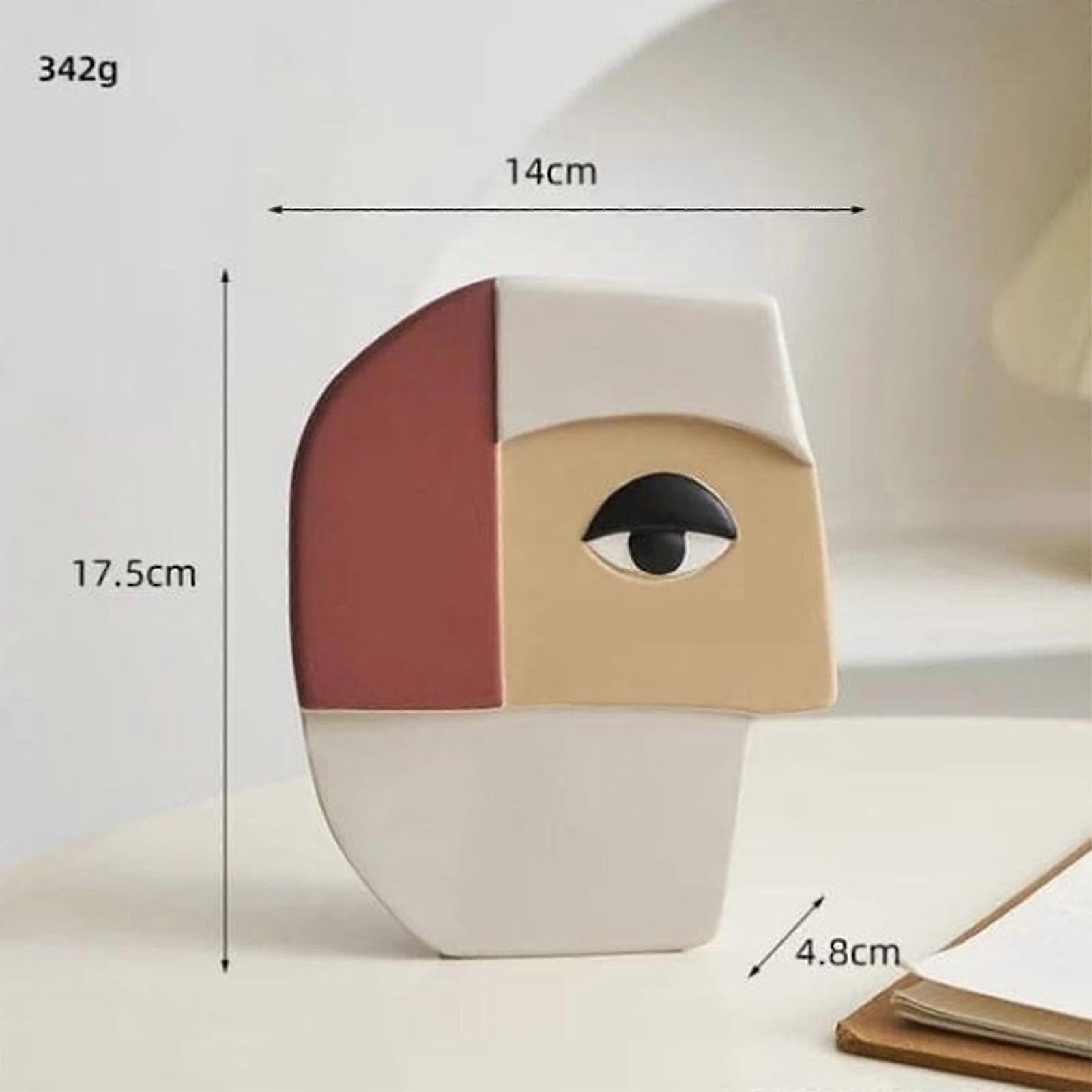 Human Face Flower Vase, Modern Abstract Resin Statue Vase, Sculpture ...