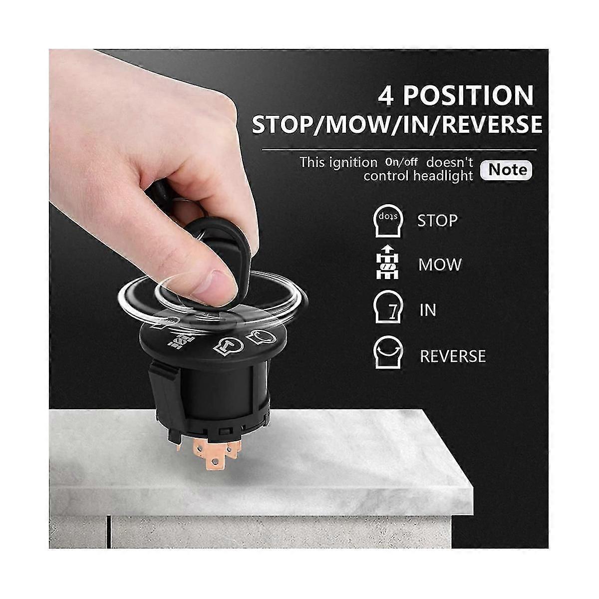 Ignition Switch 4 Position with Key for Riding Lawn Mower Tractor ...