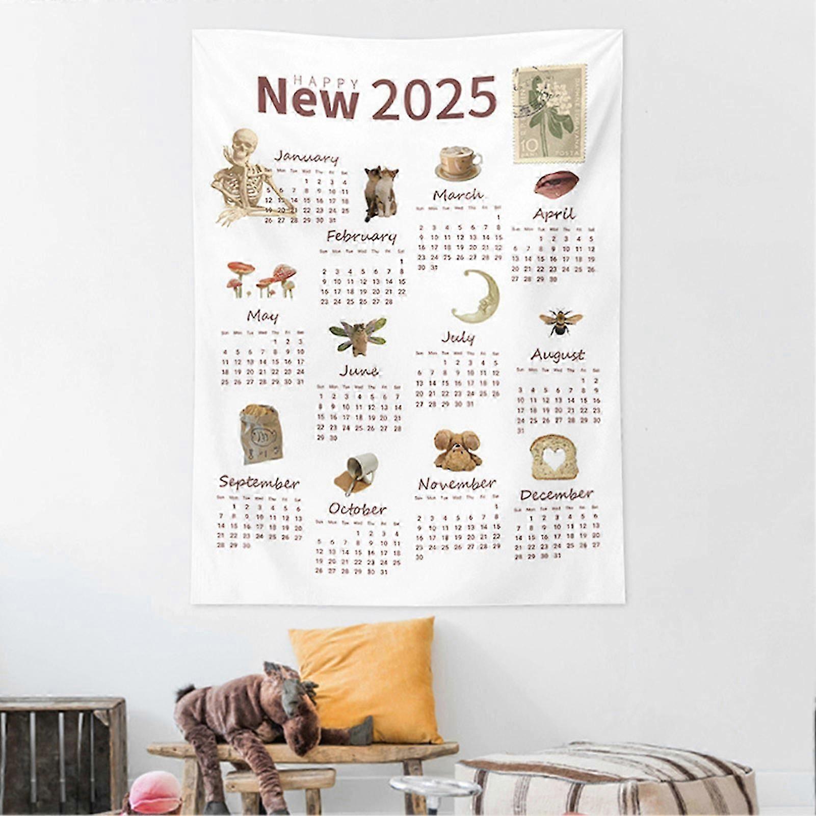 2025 Wall Calendar Legible Printing Wall Decoration Washable Home ...