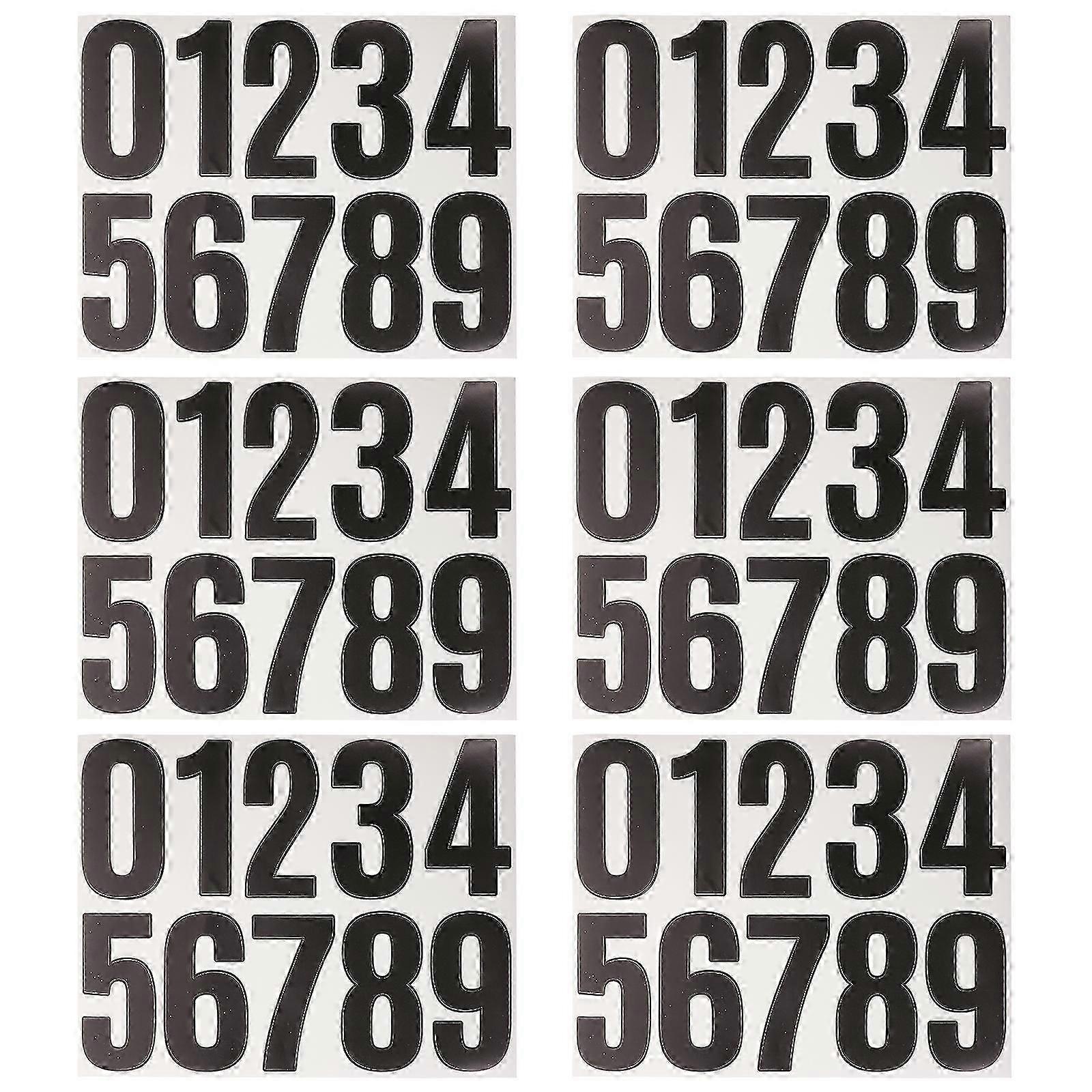 6 Sheets Large Number Stickers Adhesive Numbers Stickers for Garbage ...