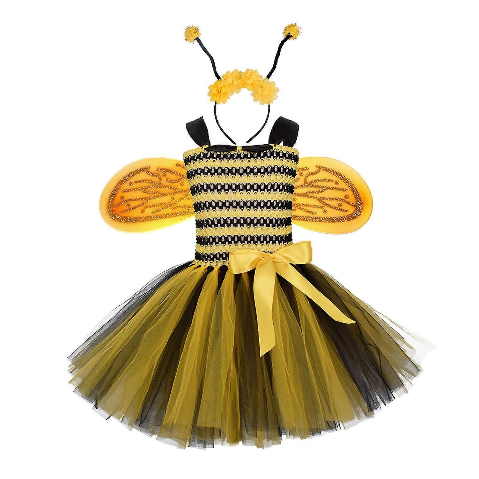 3 Pcs Bee Costume for Kids Girls Bee Ears Headband Angel Wings Tutu ...